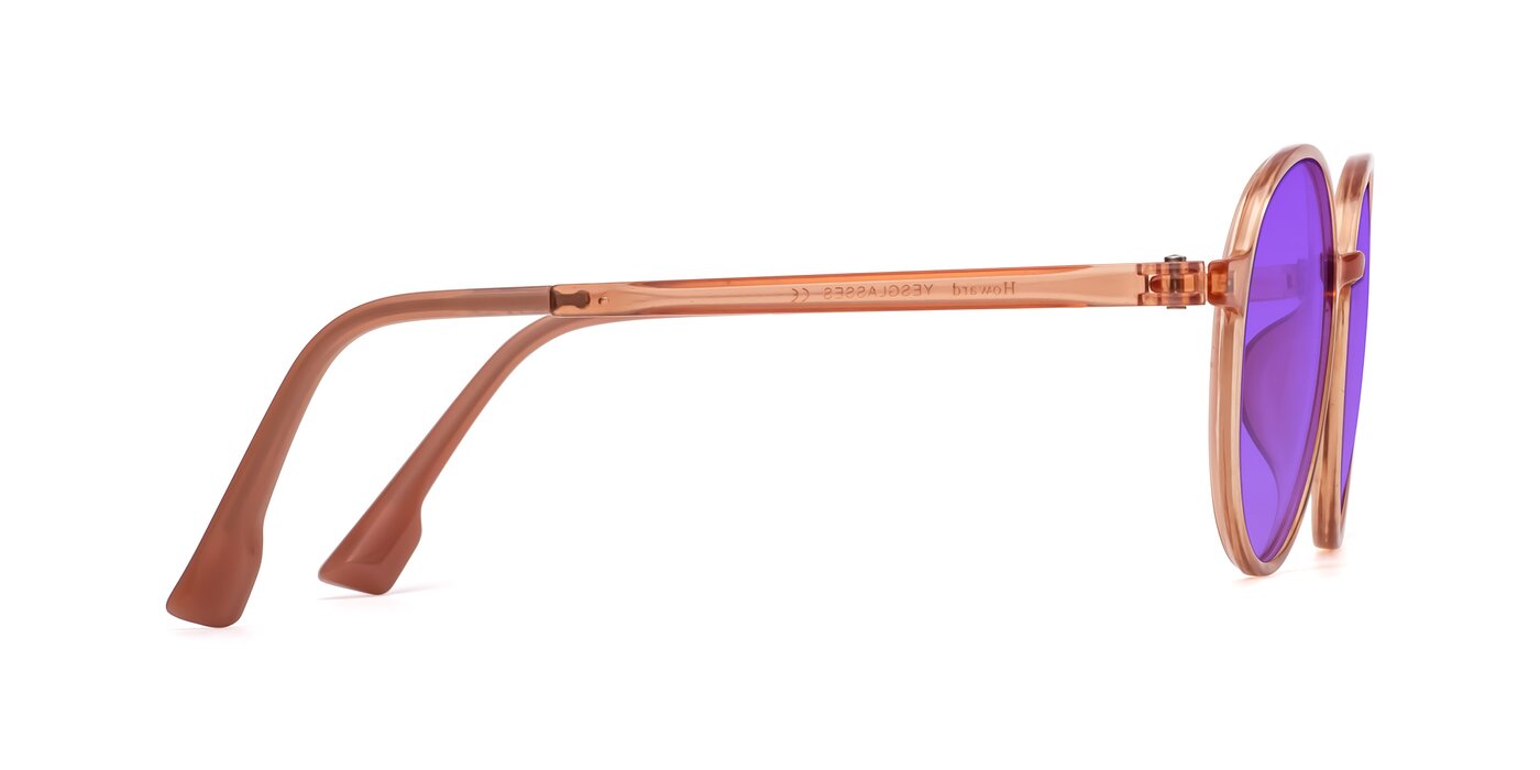 Coral Flexible Ultem Round Tinted Sunglasses with Purple Sunwear Lenses ...