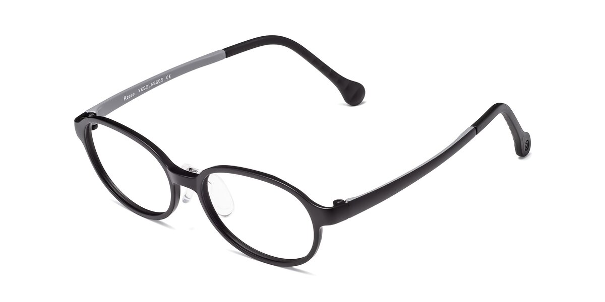 Black/Gray Lightweight Oval Full-Rim Eyeglasses - Reece