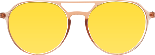 Coral Double Bridge Low Bridge Fit Ultem Tinted Sunglasses with Yellow ...