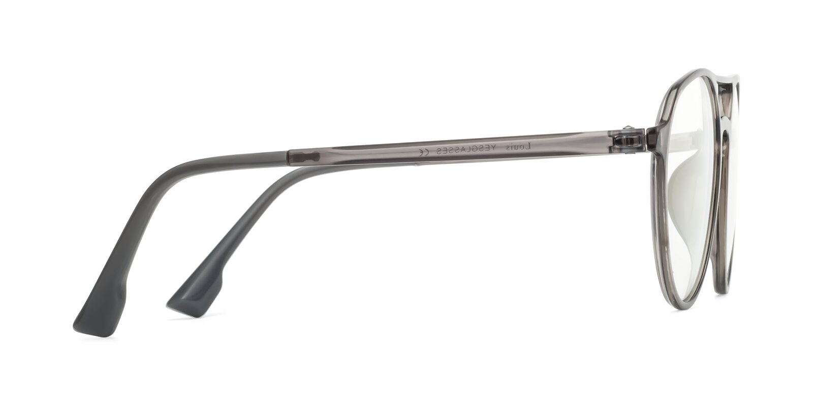 Gray Double Bridge Low Bridge Fit Ultem Eyeglasses - Louis