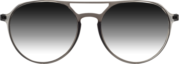 Gray Double Bridge Low Bridge Fit Ultem Gradient Sunglasses with Gray ...