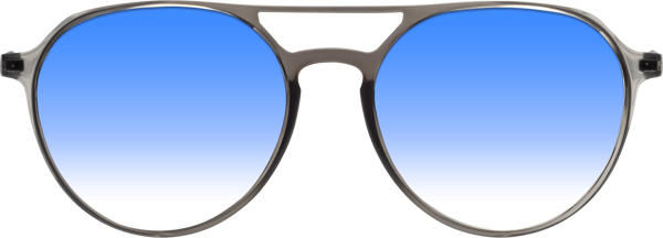 Gray Double Bridge Low Bridge Fit Ultem Gradient Sunglasses with Blue ...