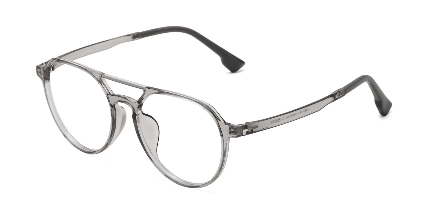 Light Gray Double Bridge Low Bridge Fit Ultem Eyeglasses - Louis