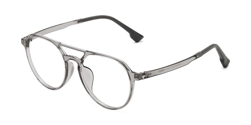 Light Gray Double Bridge Low Bridge Fit Ultem Eyeglasses - Louis