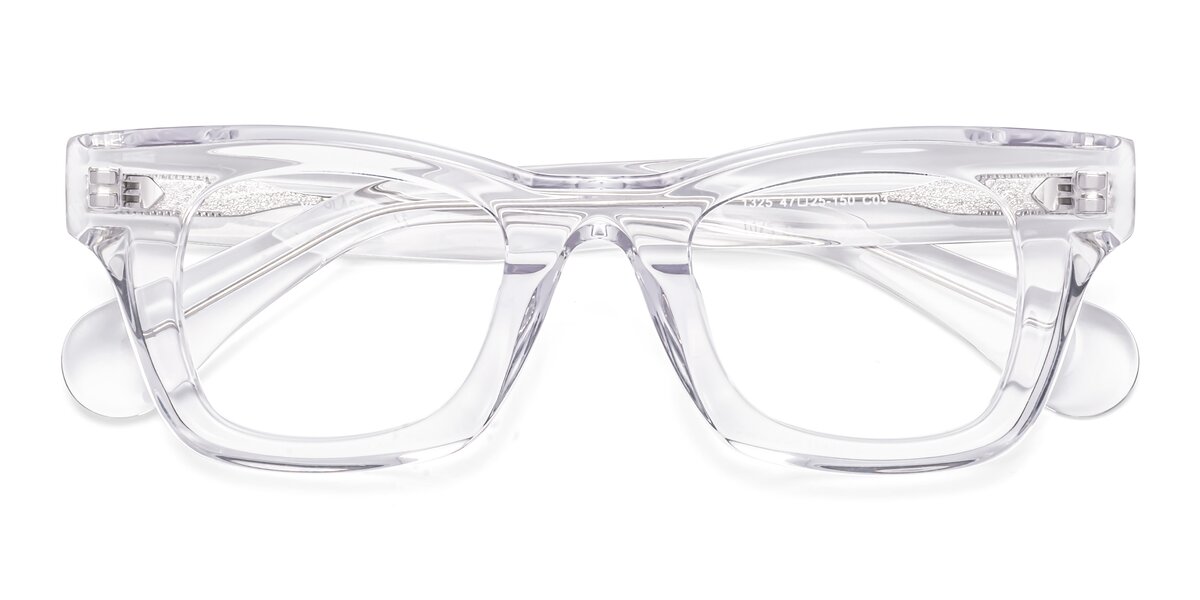 Clear Thick Acetate Trapezoid Eyeglasses - Route