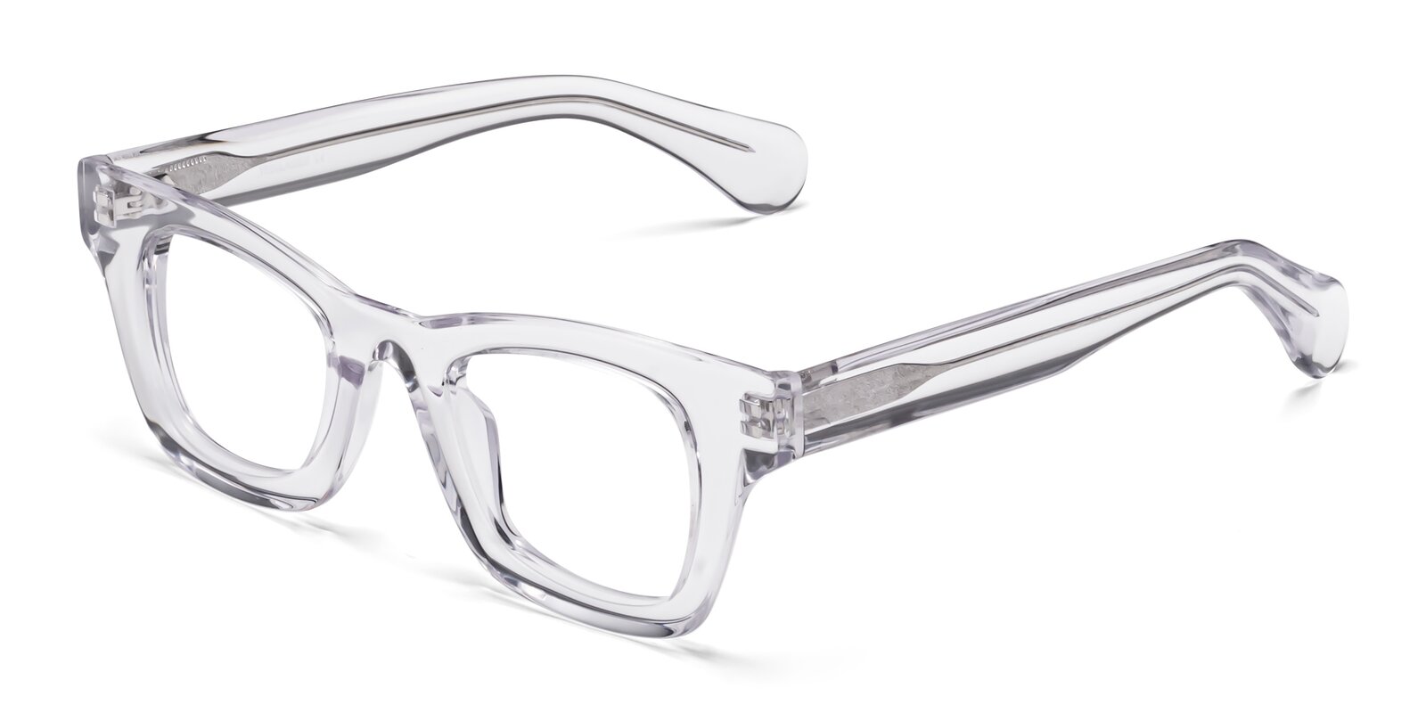 Clear Thick Acetate Trapezoid Eyeglasses - Route