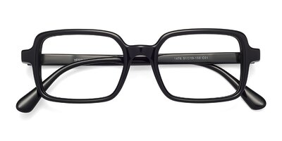 White Thick Hipster Rectangle Eyeglasses - Couch