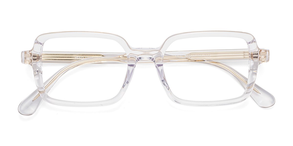 White Horn-Rimmed Hipster Rectangle Eyeglasses - Couch