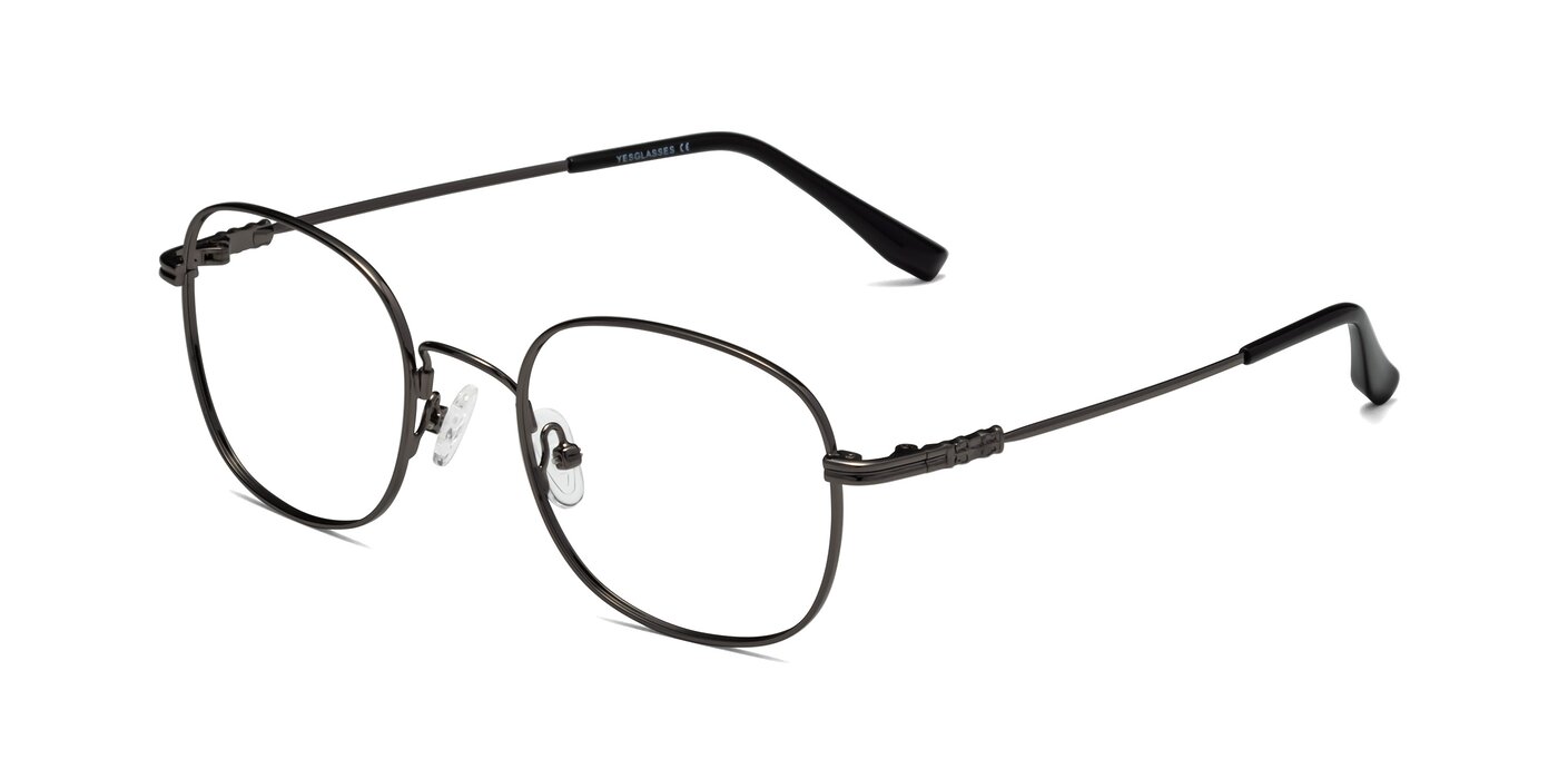 Gunmetal Classic Flexible Metal Eyeglasses - Roots