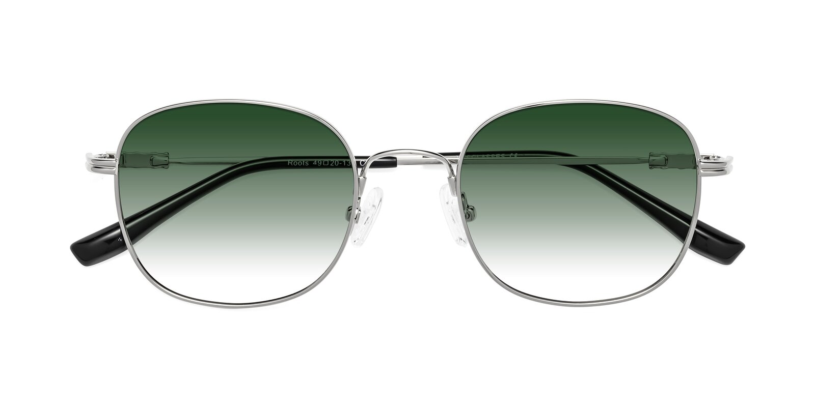 Silver Classic Flexible Metal Gradient Sunglasses with Green Sunwear ...