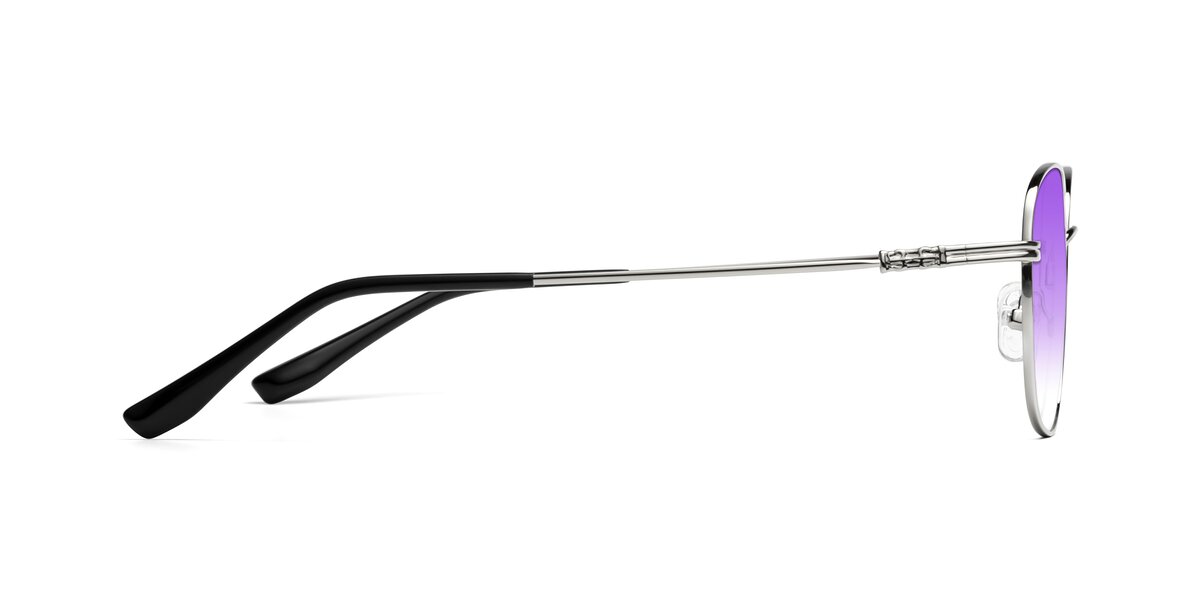 Silver Classic Flexible Metal Gradient Sunglasses with Purple Sunwear ...