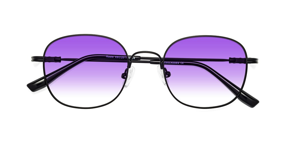 Black Classic Flexible Metal Gradient Sunglasses with Purple Sunwear ...