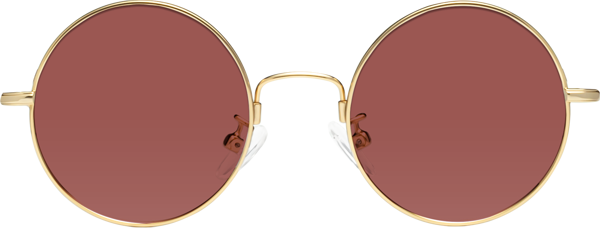 Gold Narrow Flexible Round Tinted Sunglasses with Garnet Sunwear Lenses ...