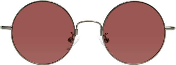 Gunmetal Narrow Flexible Round Tinted Sunglasses with Garnet Sunwear ...