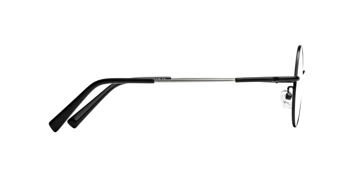Black Narrow Flexible Round Eyeglasses - Melo