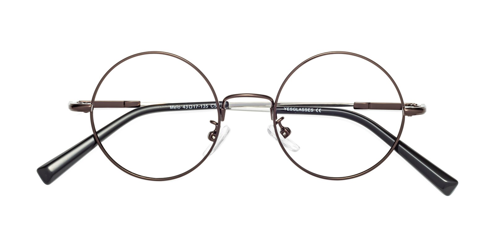 Coffee Narrow Flexible Round Eyeglasses - Melo