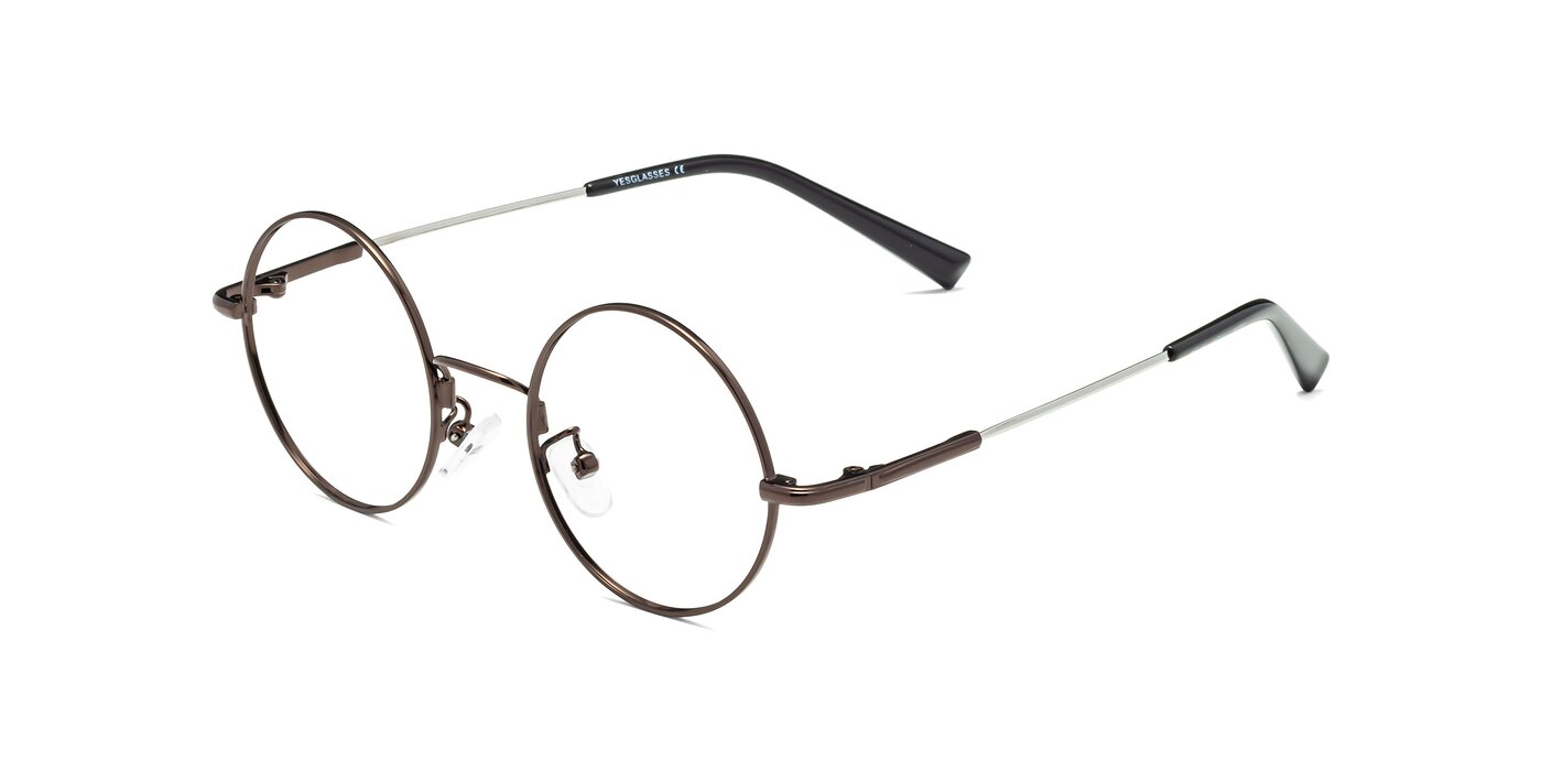 Coffee Narrow Flexible Round Eyeglasses - Melo
