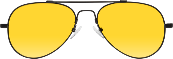 Black Lightweight Flexible Aviator Gradient Sunglasses with Yellow ...