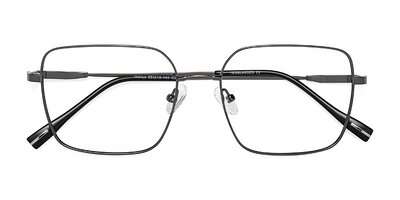 Silver Retro-Vintage Square Rimless Eyeglasses - Leslie