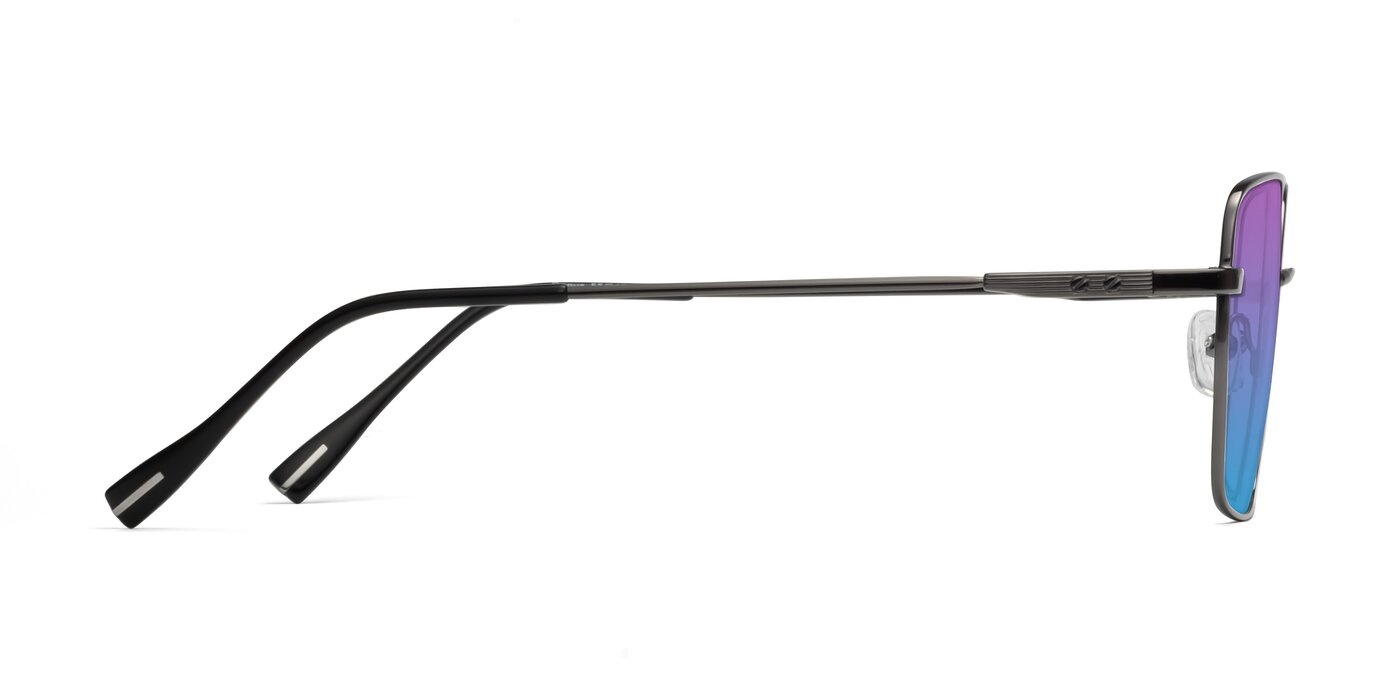 Gunmetal Lightweight Flexible Square Gradient Sunglasses with Purple ...