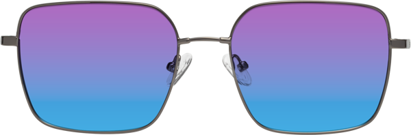 Gunmetal Lightweight Flexible Square Gradient Sunglasses with Purple ...