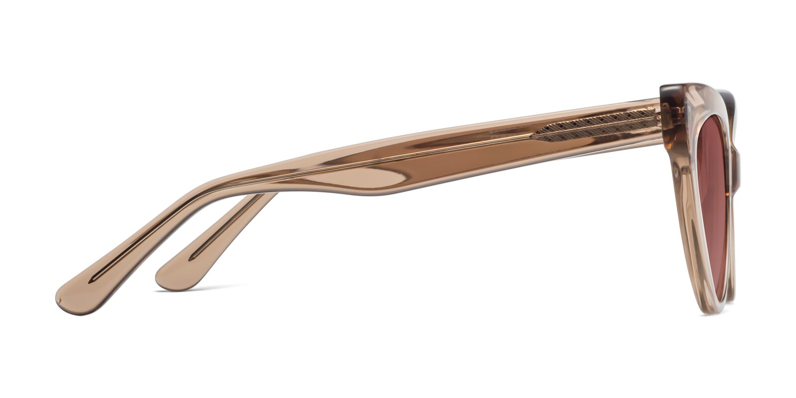 Caramel Retro-Vintage Acetate Cat-Eye Tinted Sunglasses with Garnet ...