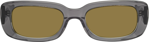 Gray Thick Hipster Rectangle Polarized Sunglasses with Brown Sunwear ...