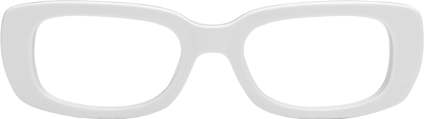 White Thick Hipster Rectangle Eyeglasses - Couch