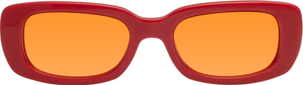 Red Thick Hipster Rectangle Tinted Sunglasses with Orange Sunwear ...