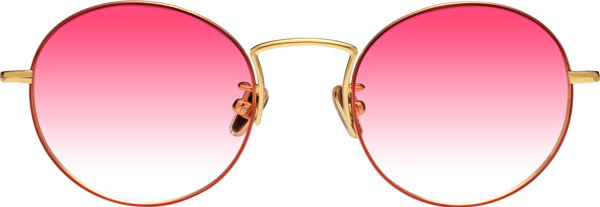 Transparent Pink Retro-Vintage Thin Round Gradient Sunglasses with ...