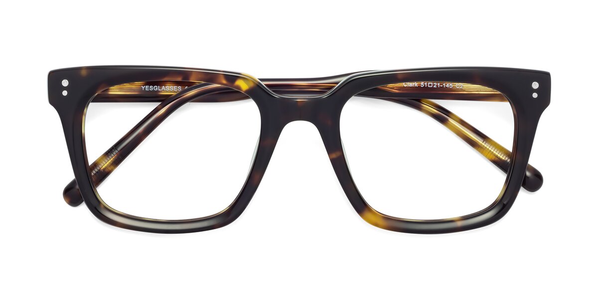 Tortoise Medium Acetate Square Eyeglasses - Clark