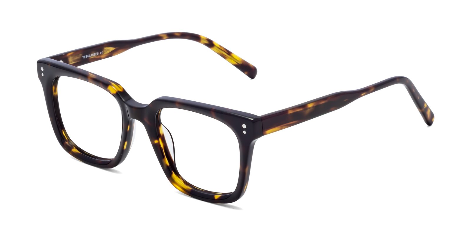 Tortoise Medium Acetate Square Eyeglasses - Clark