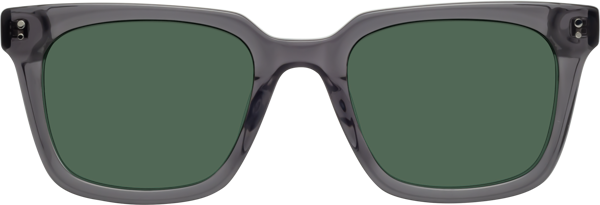 Tortoise Wide Acetate Trapezoid Polarized Sunglasses with Green Sunwear ...