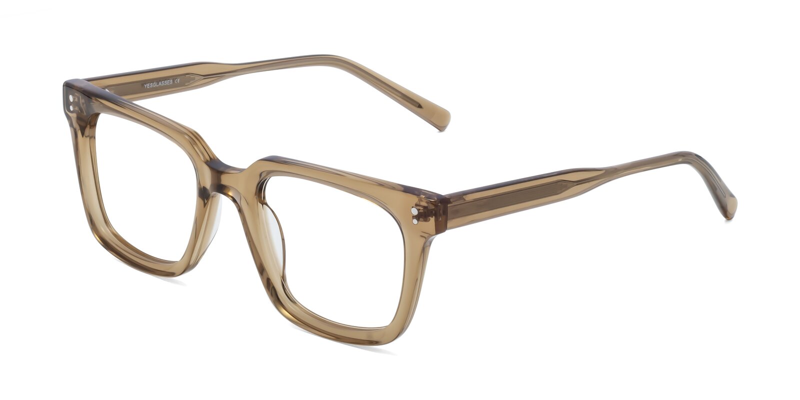 Tan Medium Acetate Square Eyeglasses - Clark