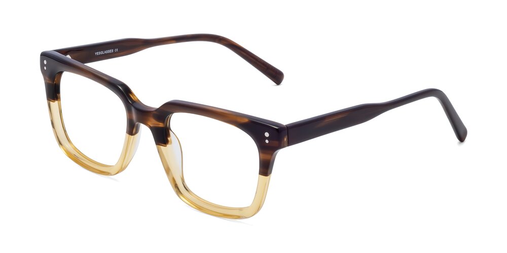 Brown/Oak Medium Acetate Square Eyeglasses - Clark