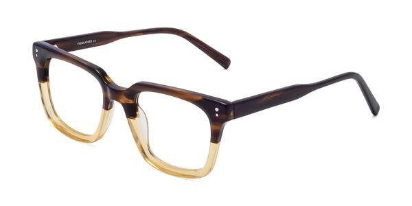 Brown/Oak Medium Acetate Square Eyeglasses - Clark