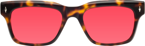 Tortoise Medium Acetate Trapezoid Tinted Sunglasses with Red Sunwear ...