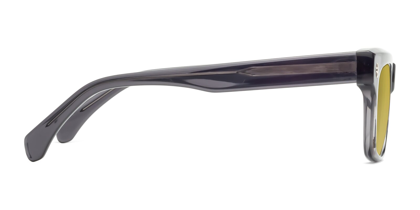 Gray Medium Acetate Trapezoid Tinted Sunglasses with Champagne Sunwear ...