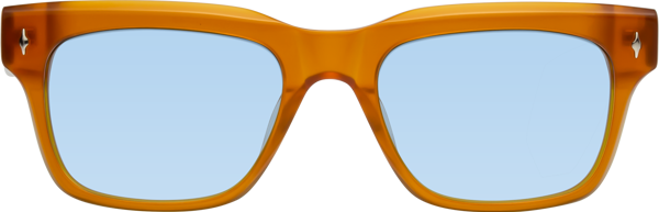 Pumpkin Medium Acetate Trapezoid Tinted Sunglasses with Light Blue ...