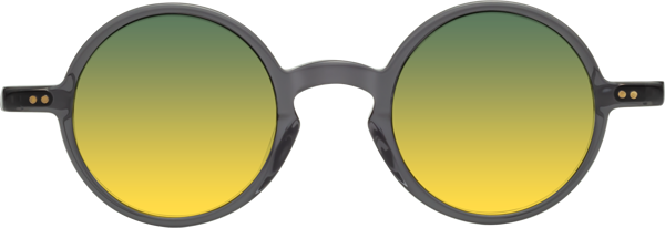 Iron Gray Medium Retro-Vintage Round Gradient Sunglasses with Green ...