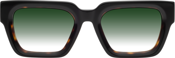 Tortoise Hipster Acetate Square Gradient Sunglasses with Green Sunwear ...