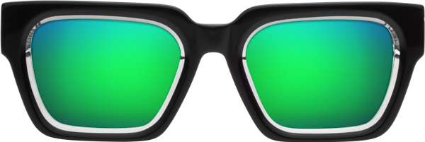 Black Wide Acetate Trapezoid Mirrored Sunglasses with Silver Sunwear ...