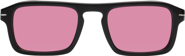 Black/Tortoise Retro-Vintage Acetate Rectangle Tinted Sunglasses with Medium Wine Sunwear Lenses ...