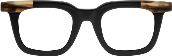 Black/Brown Hipster Thick Square Eyeglasses - Mill