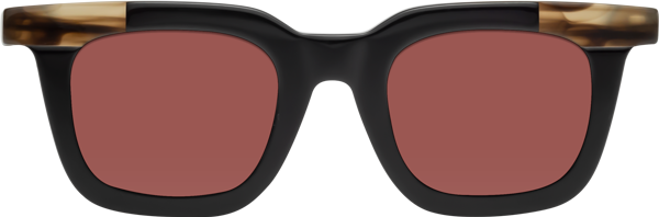 Black/Brown Hipster Thick Square Tinted Sunglasses with Garnet Sunwear ...