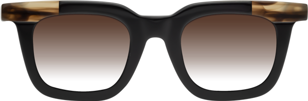 Black/Brown Hipster Thick Square Gradient Sunglasses with Brown Sunwear ...