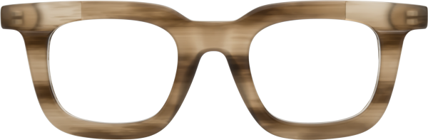 Striped Brown Hipster Thick Square Blue Light Glasses - Mill