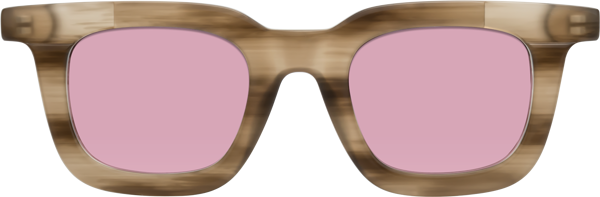 Striped Brown Hipster Thick Square Tinted Sunglasses with Light Wine ...