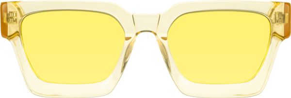Light Yellow Thick Geek-Chic Geometric Tinted Sunglasses with Medium ...