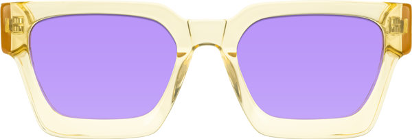 Light Yellow Thick Geek-Chic Geometric Tinted Sunglasses with Medium ...